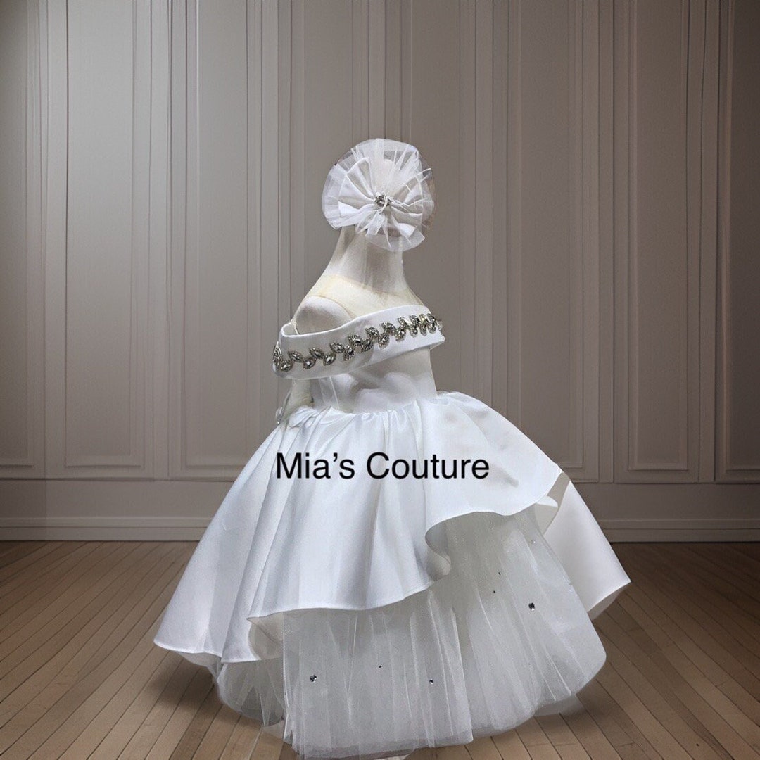 Girls White Special Occasion Gown, Girls Communion Dress, White Toddler ...