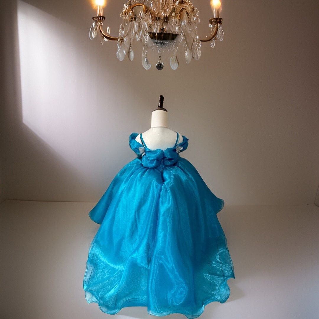 Blue Princess Gown, Blue Princess Dress, Girls First Birthday Dress ...