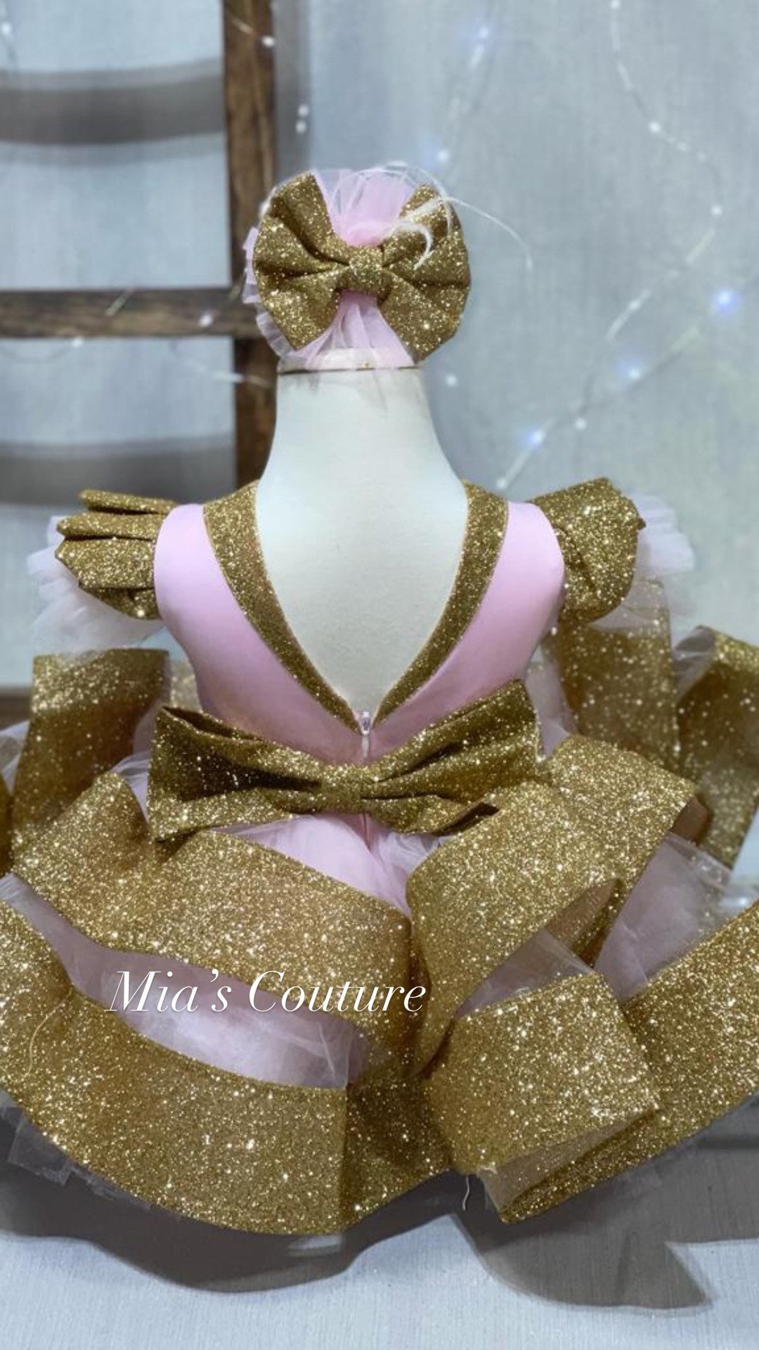 Pink & Gold Beauty Pageant Modern Style Holiday Girls Dress - Etsy