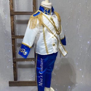 Boys Prince Charming Inspired Suit, Royal Blue Boys Suit, Boys Gold ...