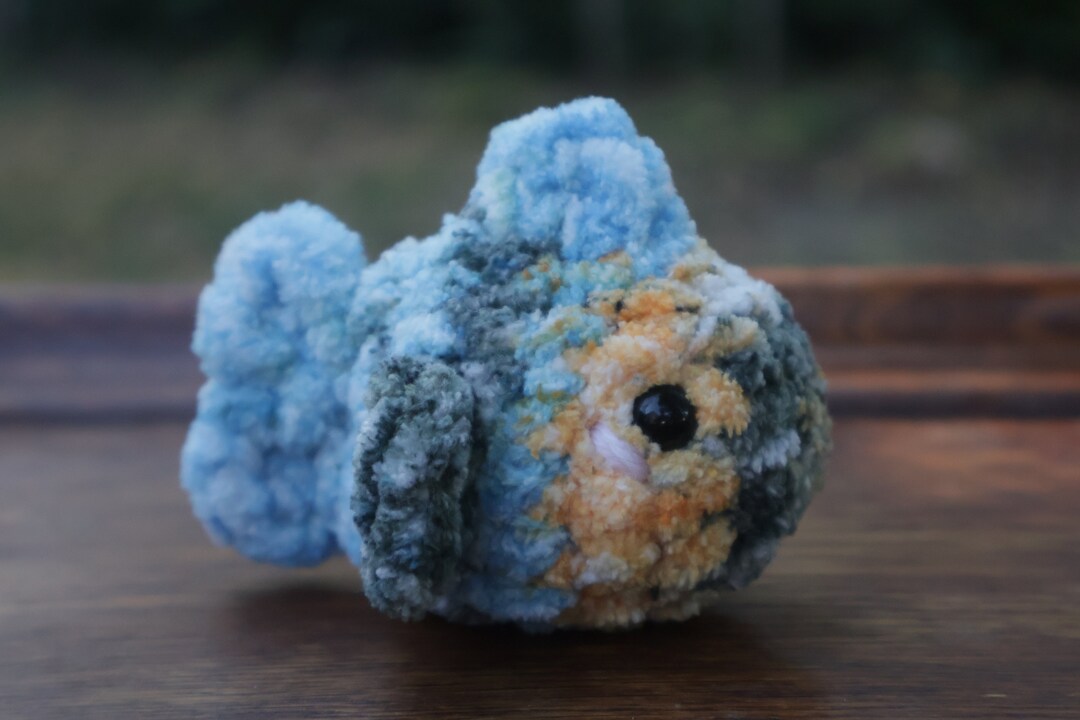 Mini Blue Variegated Crochet Fish Plushie, Crochet Fish Plushie ...