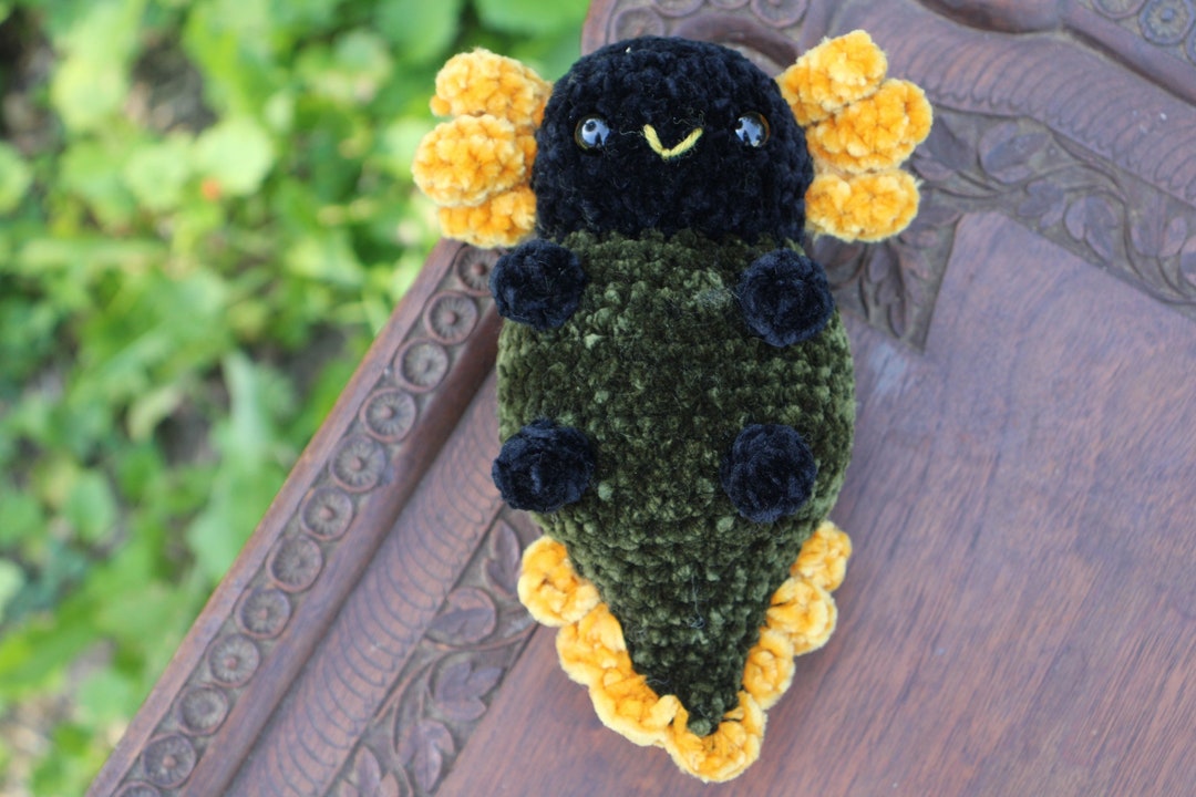 Sunflower Axolotl Plushie, Crochet Sunflower Axolotl, Crochet Axolotl ...