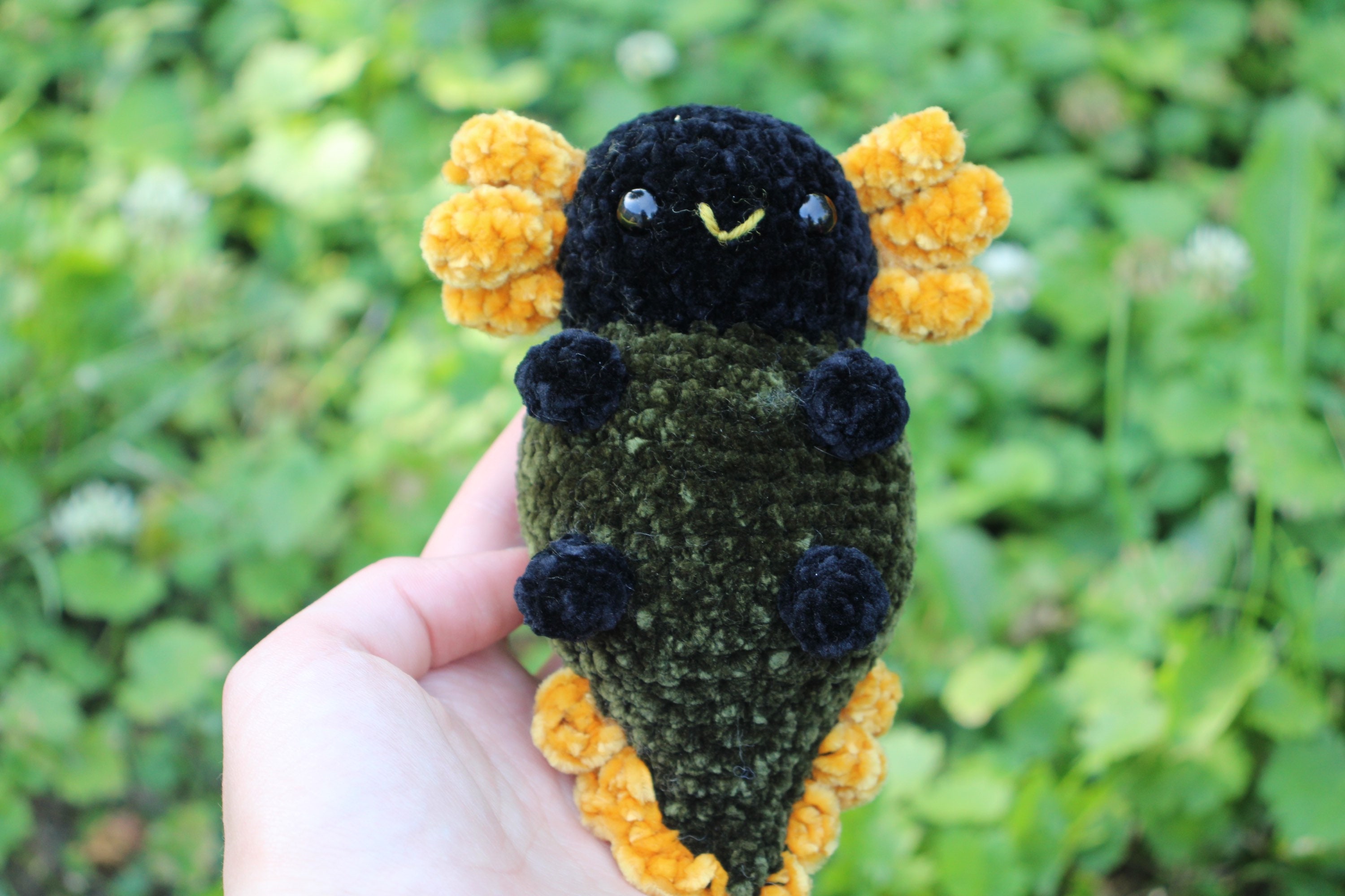 Sunflower Axolotl Plushie Crochet Sunflower Axolotl Crochet - Etsy