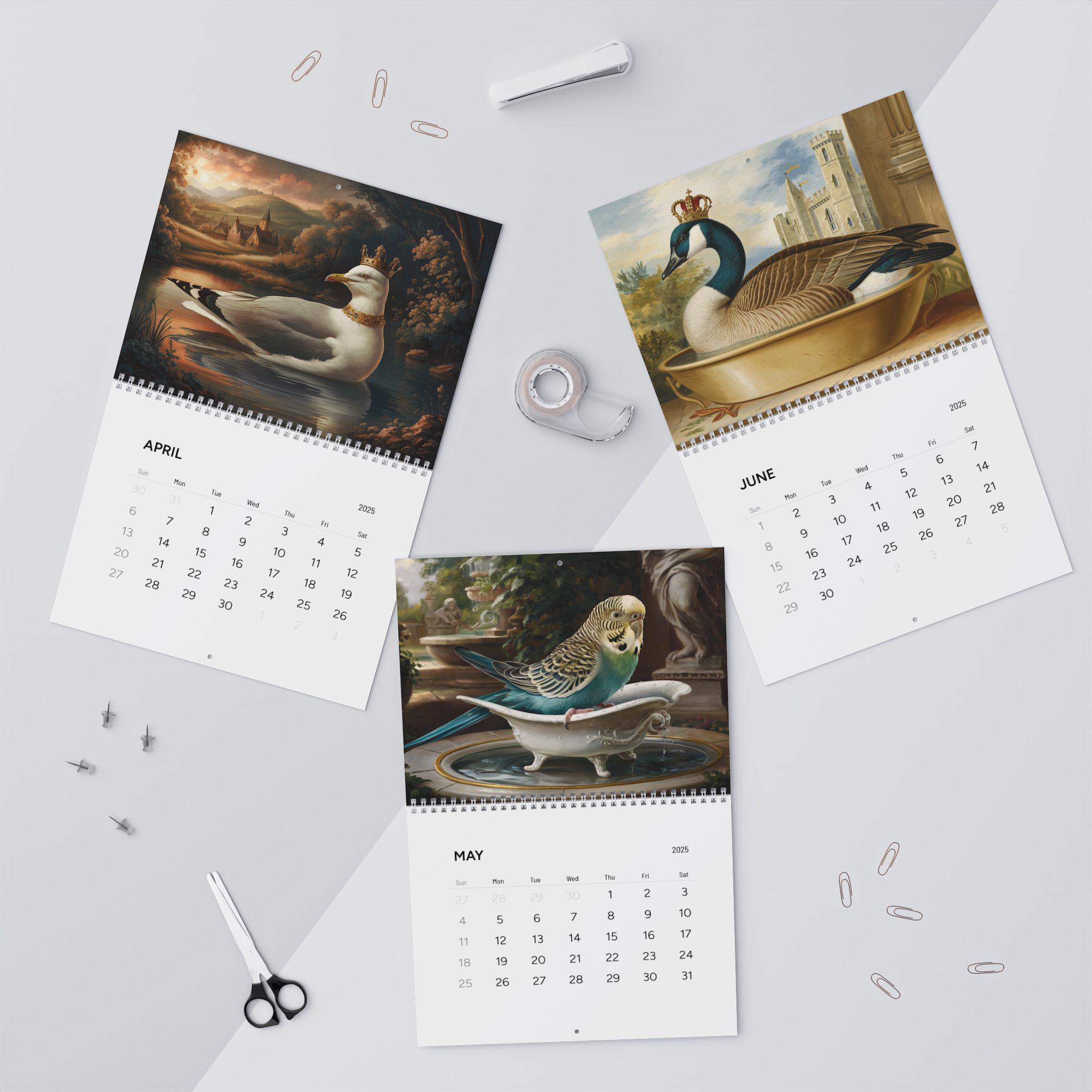 2025 Parrot & Bird Bath Calendar - Funny Bird Art Unique Parrot ...