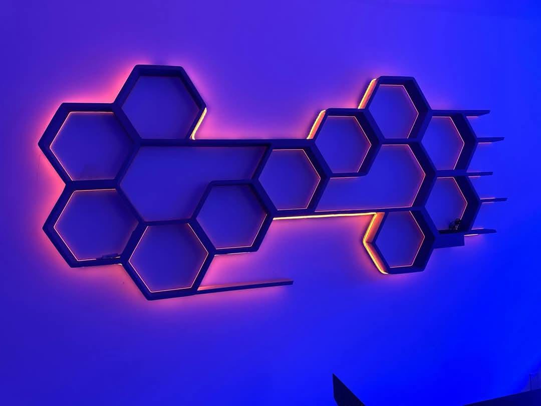 Infinity Hexagon Shelf With Multicolor LED Lights – Custom Colors ...