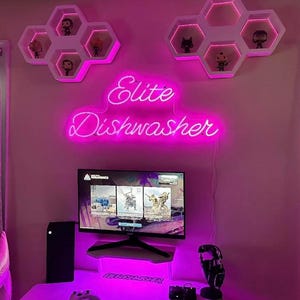 LED Hexagon Wall Shelves: Wood Honeycomb, Gaming Room Decor - Etsy