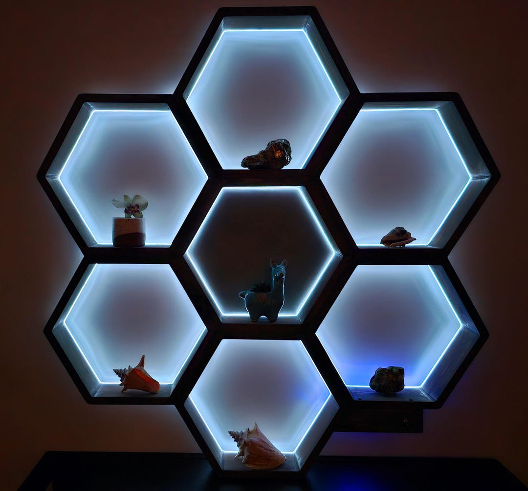 Hexagon Floating Shelves, Turtle Shell Design, Honeycomb Shelves, With ...