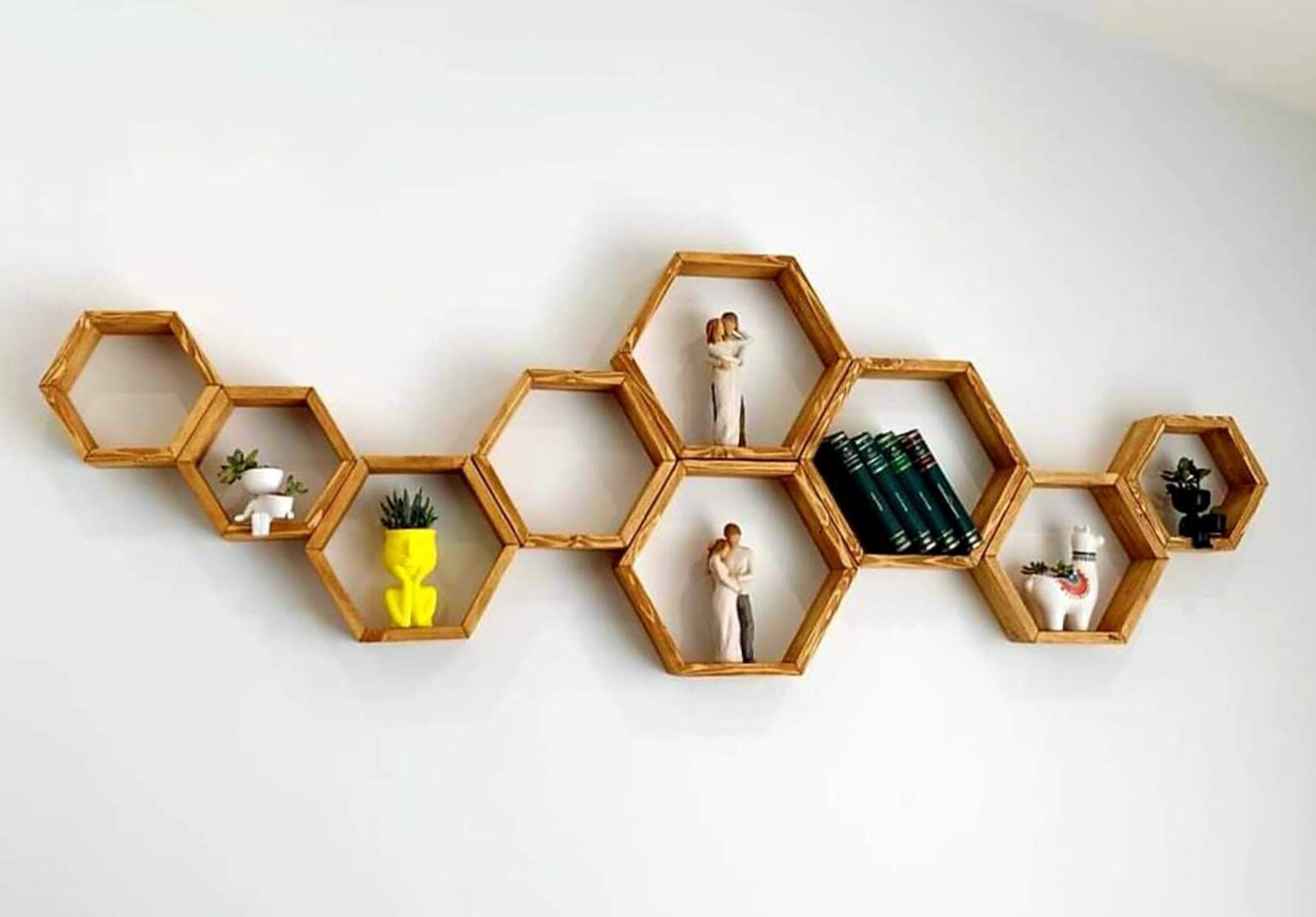 Hexagon Floating Shelves, Modern Geometric Shelves, Modern Shelving ...