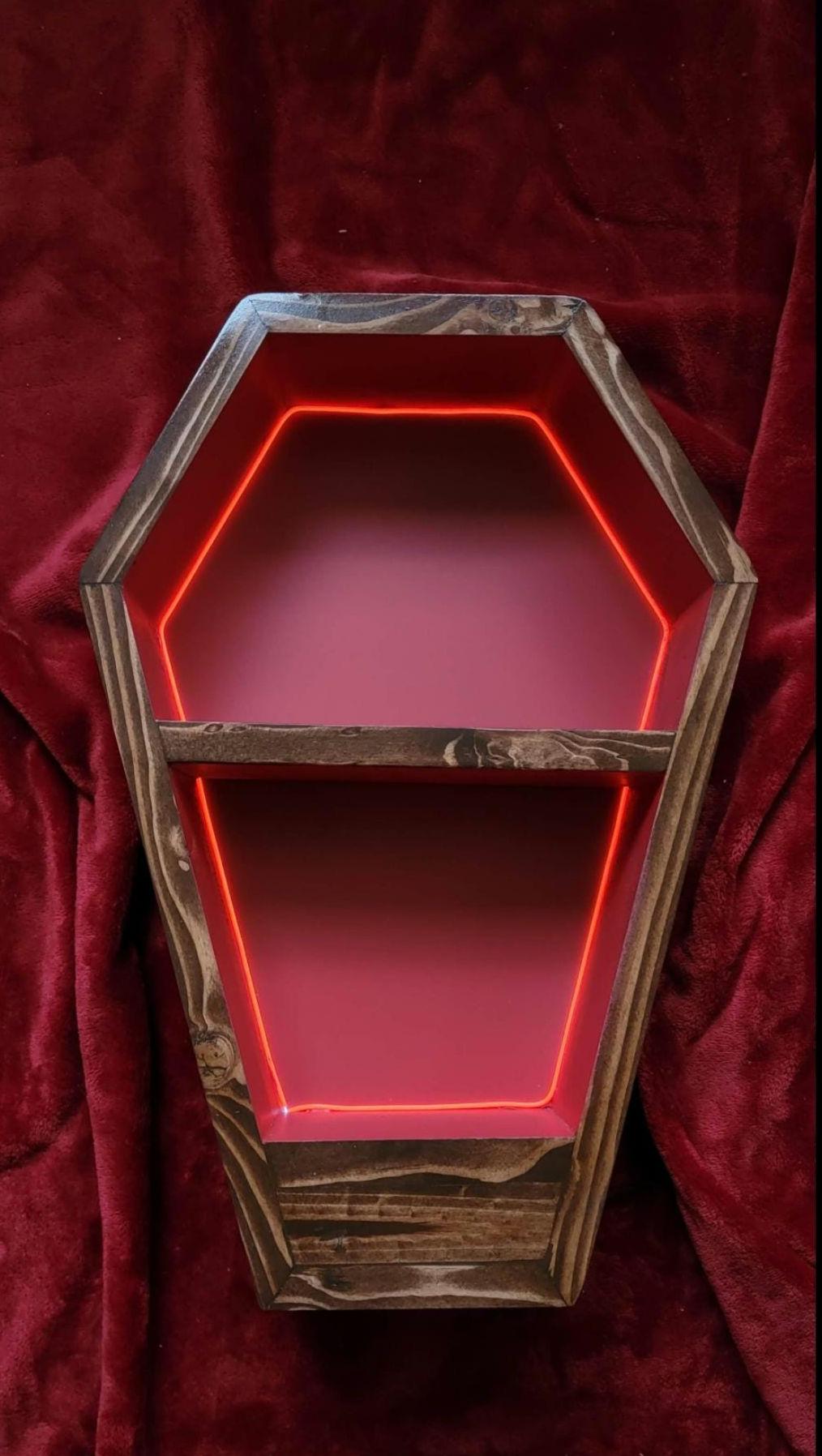 Gothic Coffin Shelf With LED Lights – Spooky Wall Decor, Witchy Room ...