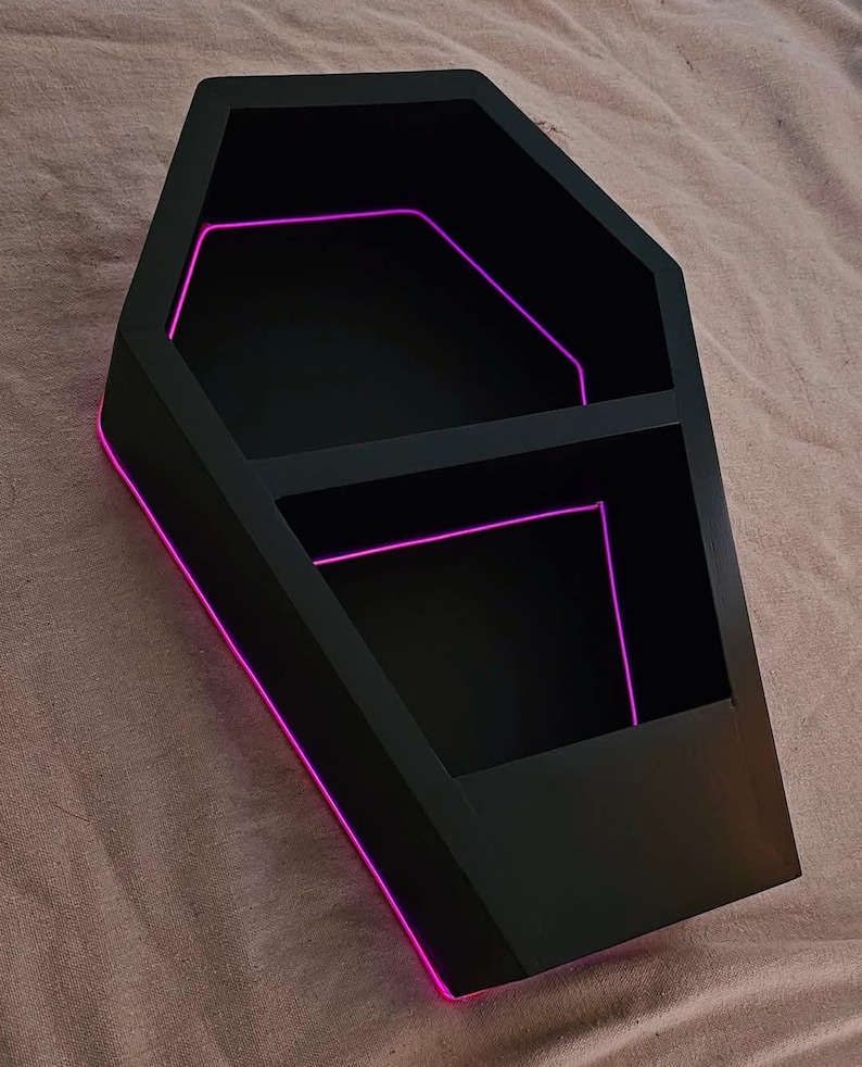 Gothic Coffin Shelf With LED Lights – Spooky Wall Decor, Witchy Room ...
