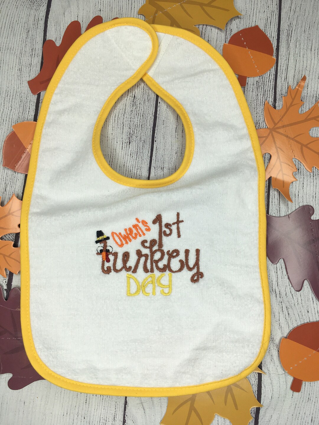 Thanksgiving Bib Holiday Baby Bib Monogram Baby Bib Custom - Etsy