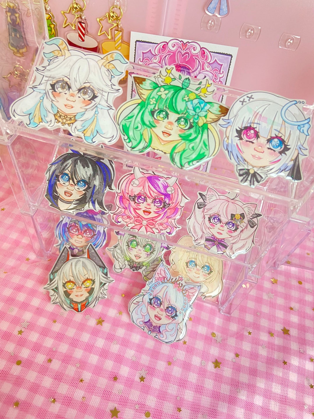 Vshojo Vtuber Acrylic Phone Grip Ironmouse, Nyanners, Froot Apricot ...