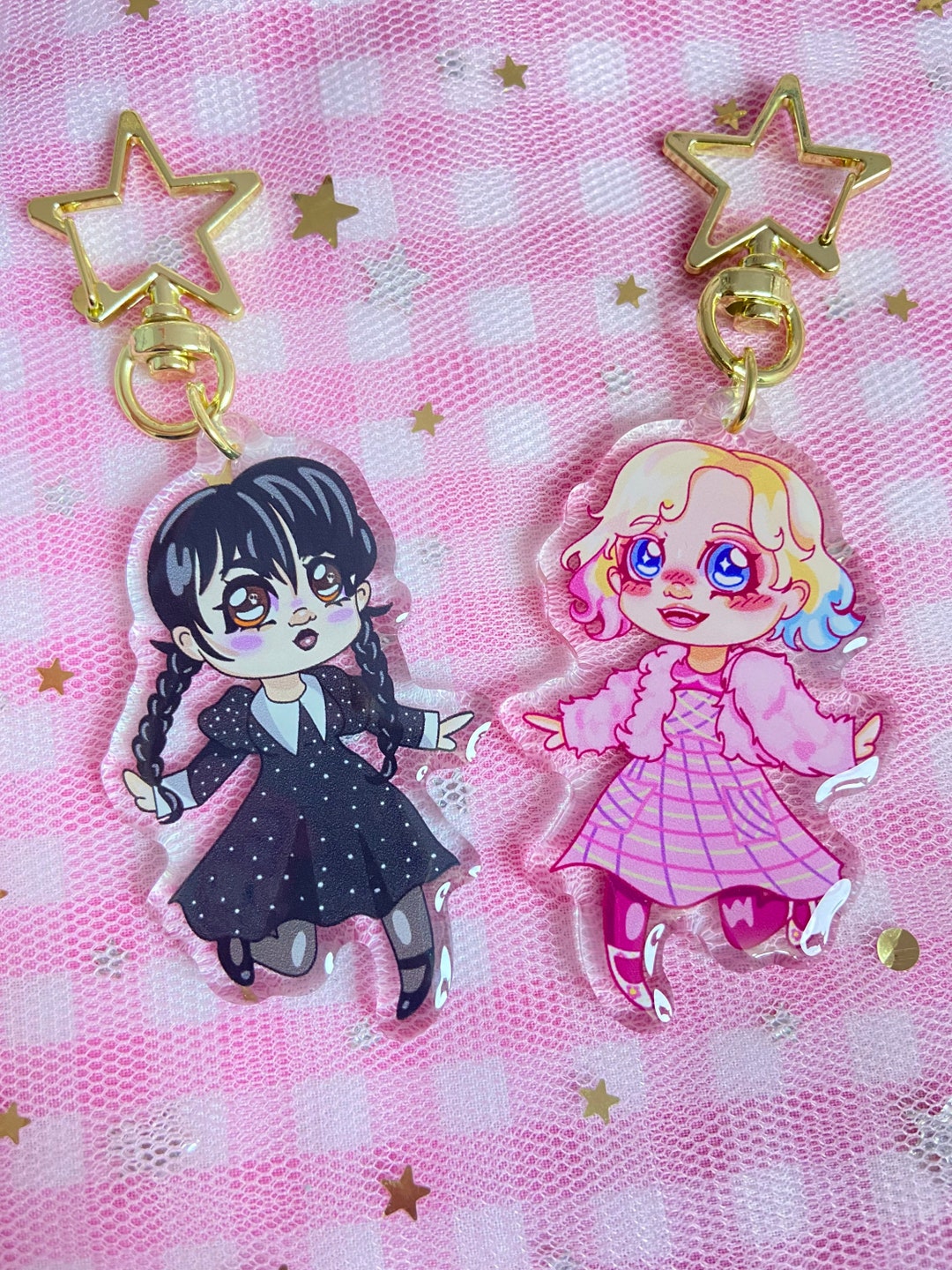 The Addams Family Wednesday and Enid Keychains - Etsy