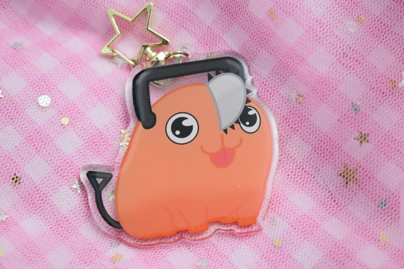 Csm Demon Chainsaw Dog Pochi Epoxy Keychains - Etsy