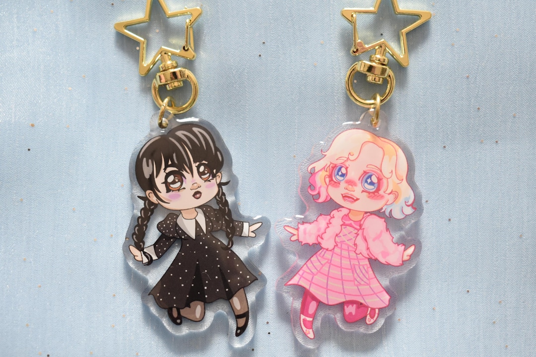 The Addams Family Wednesday and Enid Keychains - Etsy