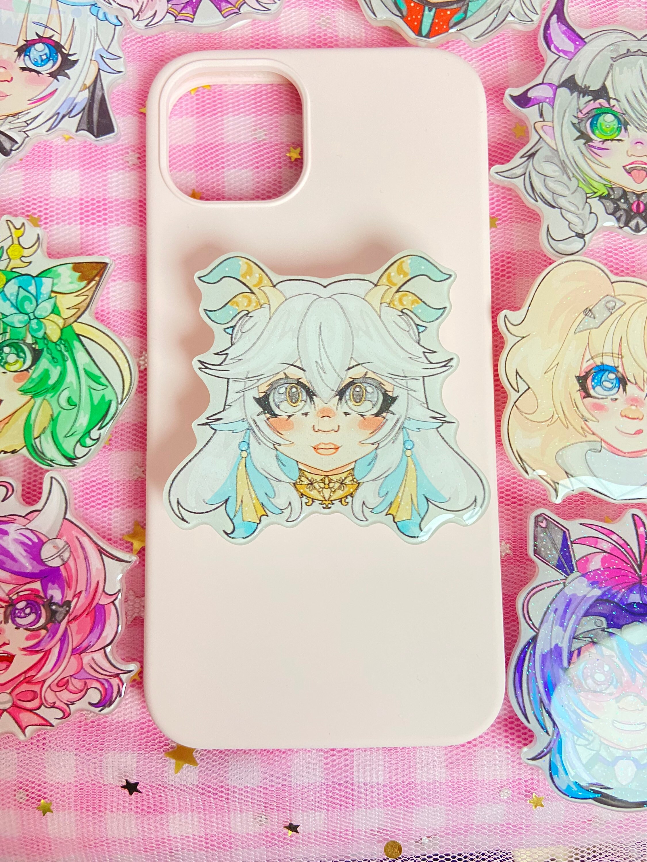Vshojo Vtuber Acrylic Phone Grip Ironmouse, Nyanners, Froot Apricot ...