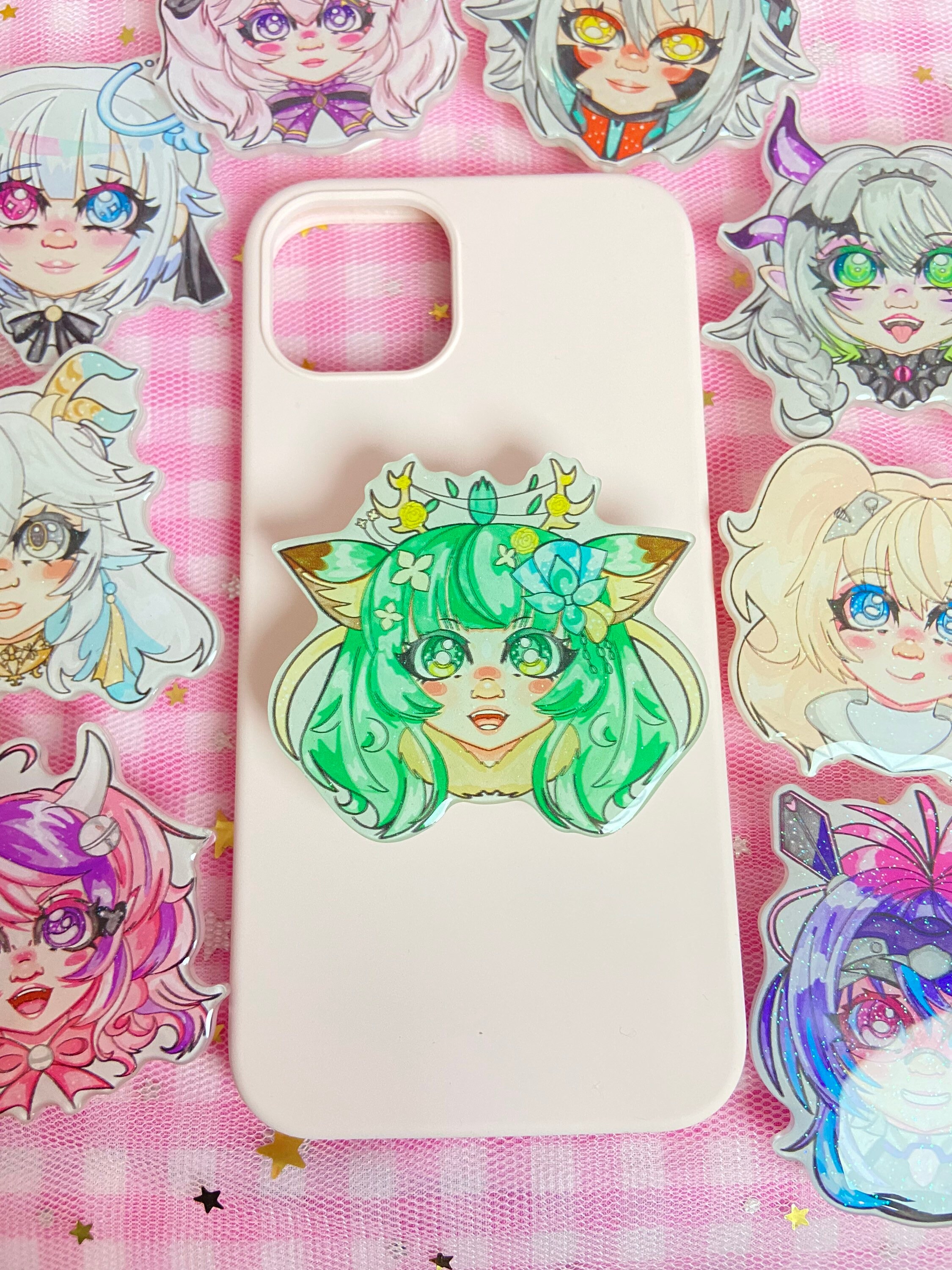 Vshojo Vtuber Acrylic Phone Grip Ironmouse, Nyanners, Froot Apricot ...