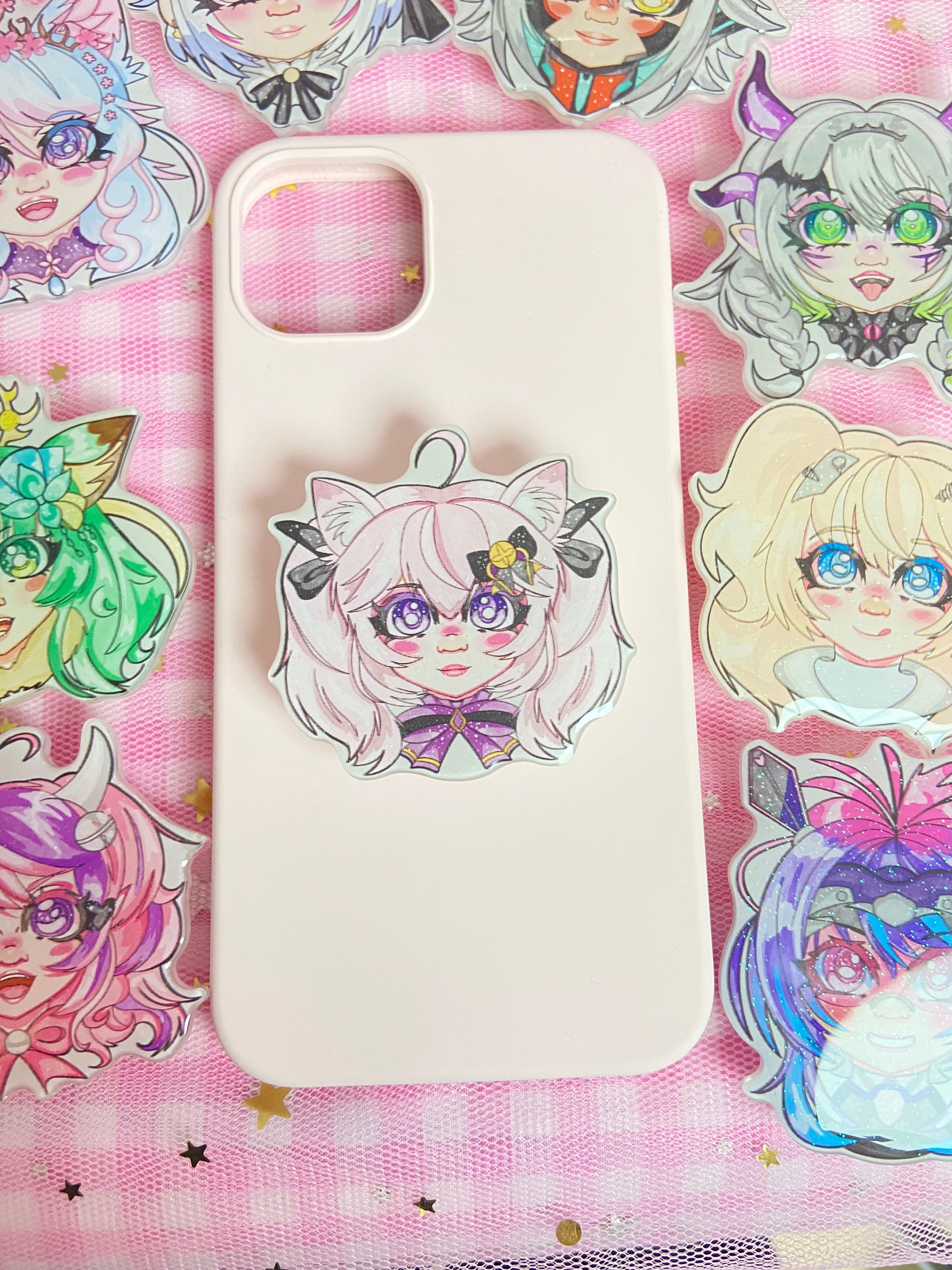 Vshojo Vtuber Acrylic Phone Grip Ironmouse, Nyanners, Froot Apricot ...
