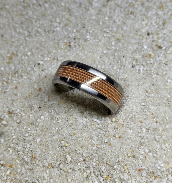 Bronze Guitar String Metal Wire Inlay Ring Custom Please | Etsy