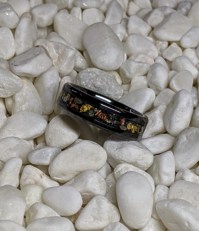 24k Gold Meteorite Iron Pyrite & Copper Inlay Iridescent - Etsy