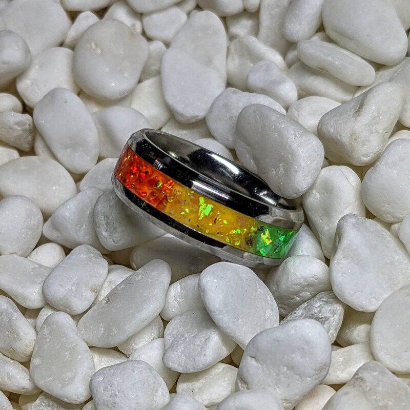 Rainbow Opal Ring - Etsy