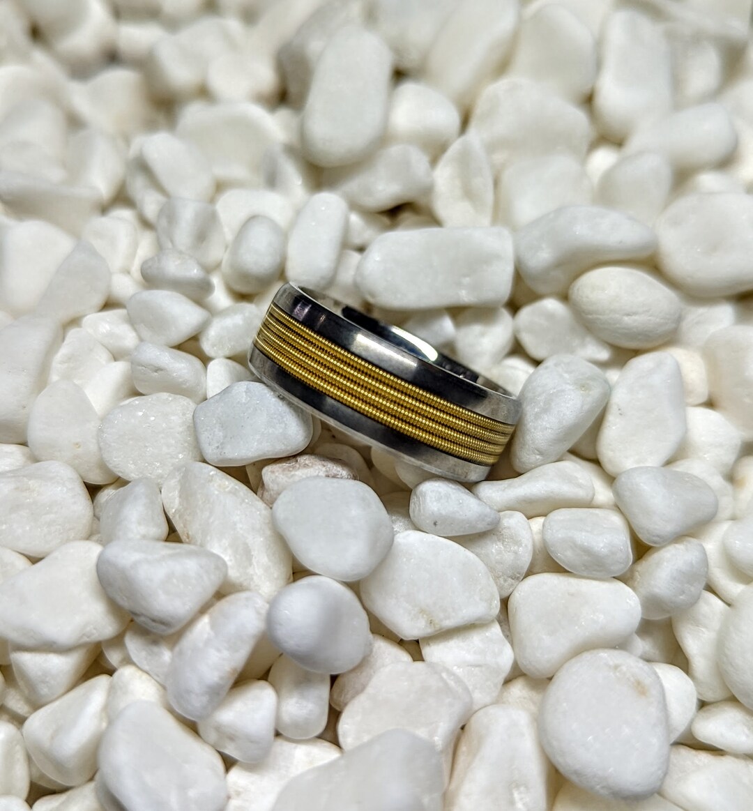 Bronze Guitar String Metal Wire Inlay Ring Custom Please Choose Ring ...