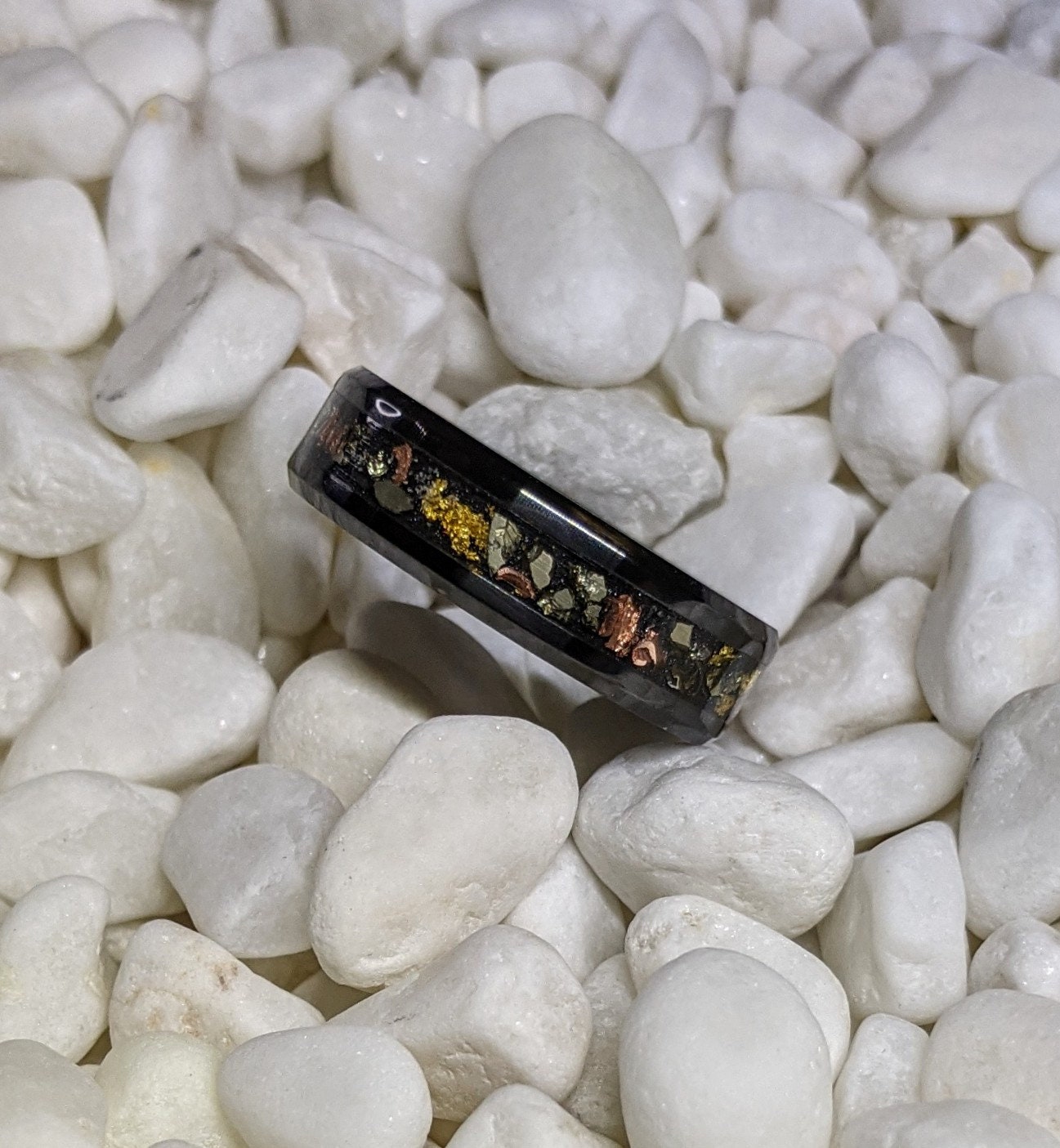24k Gold Meteorite Iron Pyrite & Copper Inlay Iridescent - Etsy