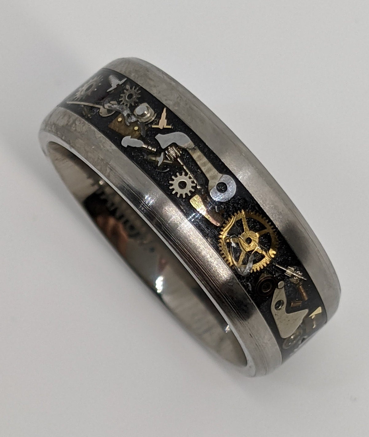 Steampunk Watch Parts Gears Mechanical Inlay Glow Ring 8mm | Etsy