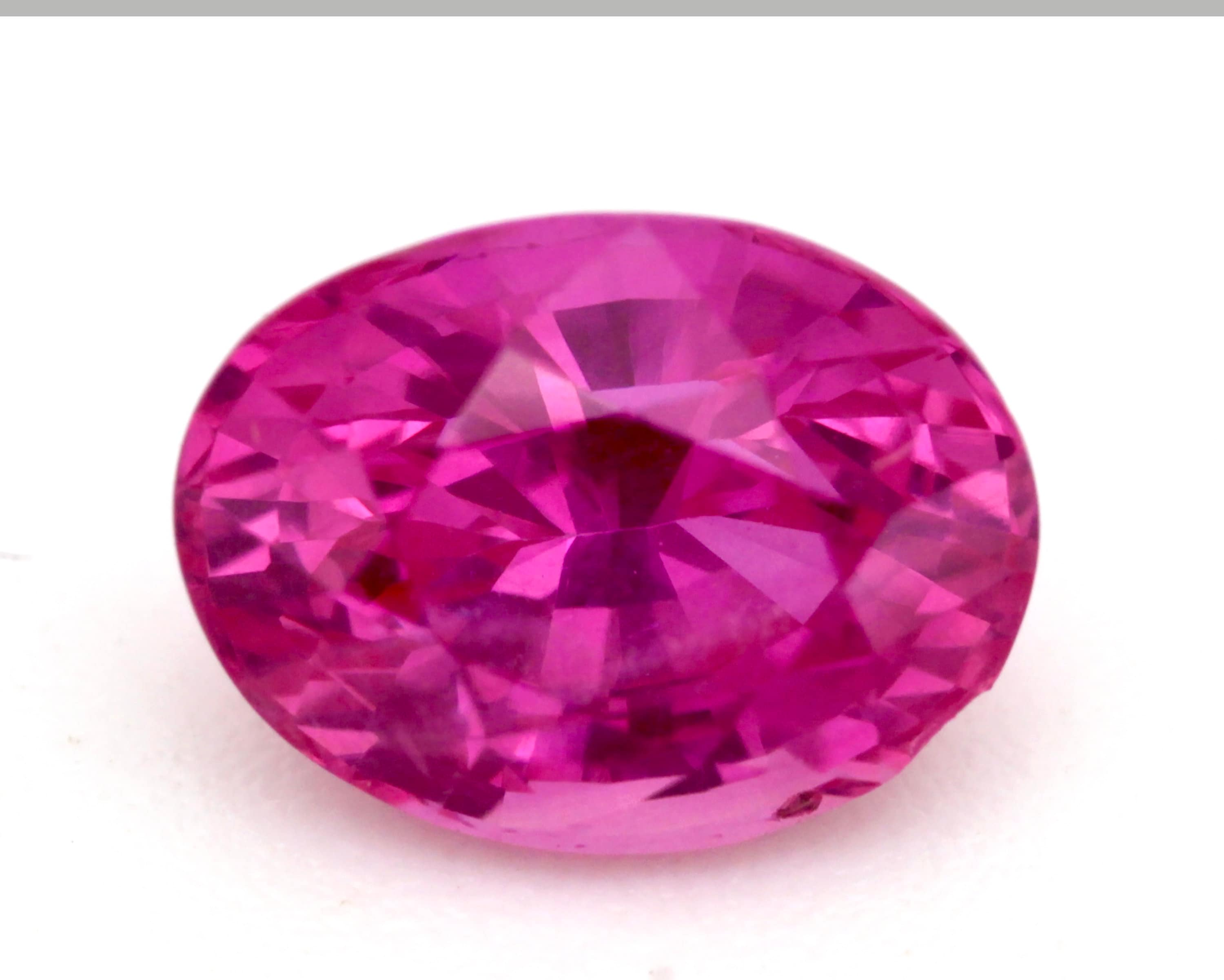 SOLD 1.38carat Natural Ultra Rare Hot Pink Sapphire Gemstone Oval Cut ...