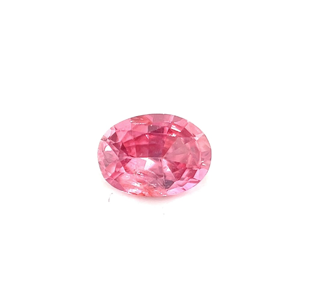 Natural Padparadscha Sapphire: 4.8mmx3.5mm Oval Sunset Gemstone, Heated ...