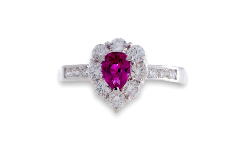 Certified Unheated Ruby Gemstone Platinum Ring With Diamond Halo - Etsy