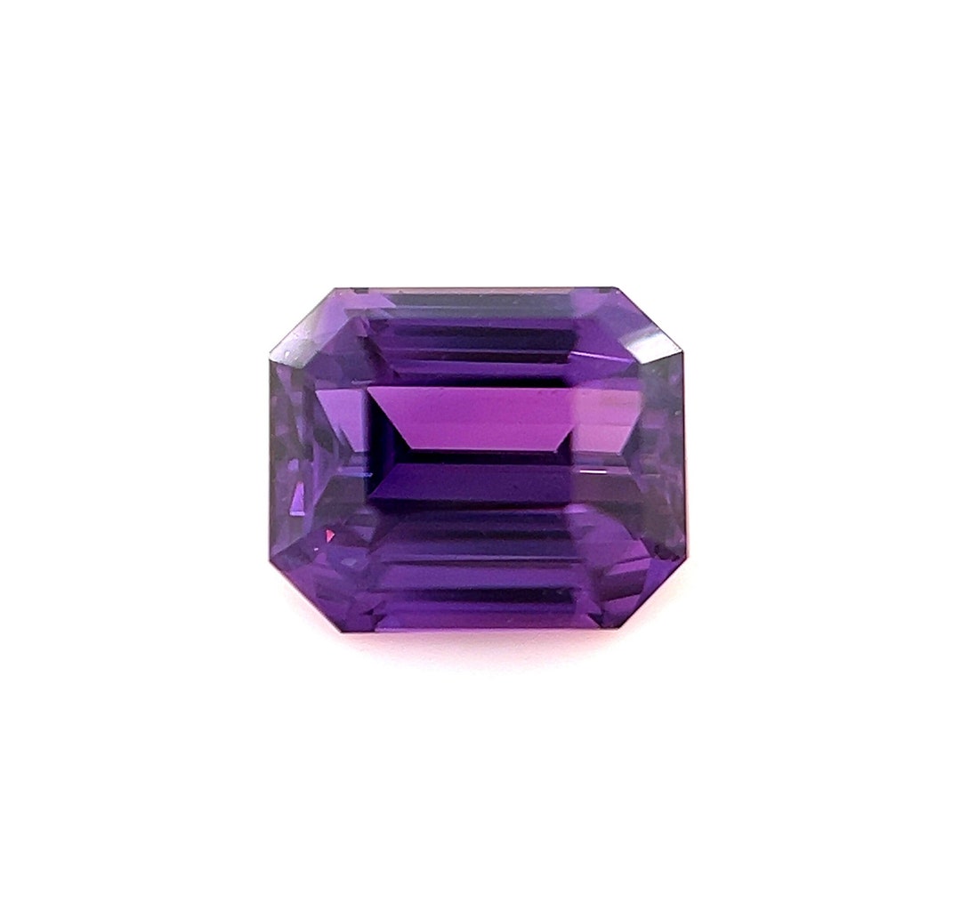 1.51carat Natural Loupe Clean Purple Sapphire Gemstone Emerald Cut ...