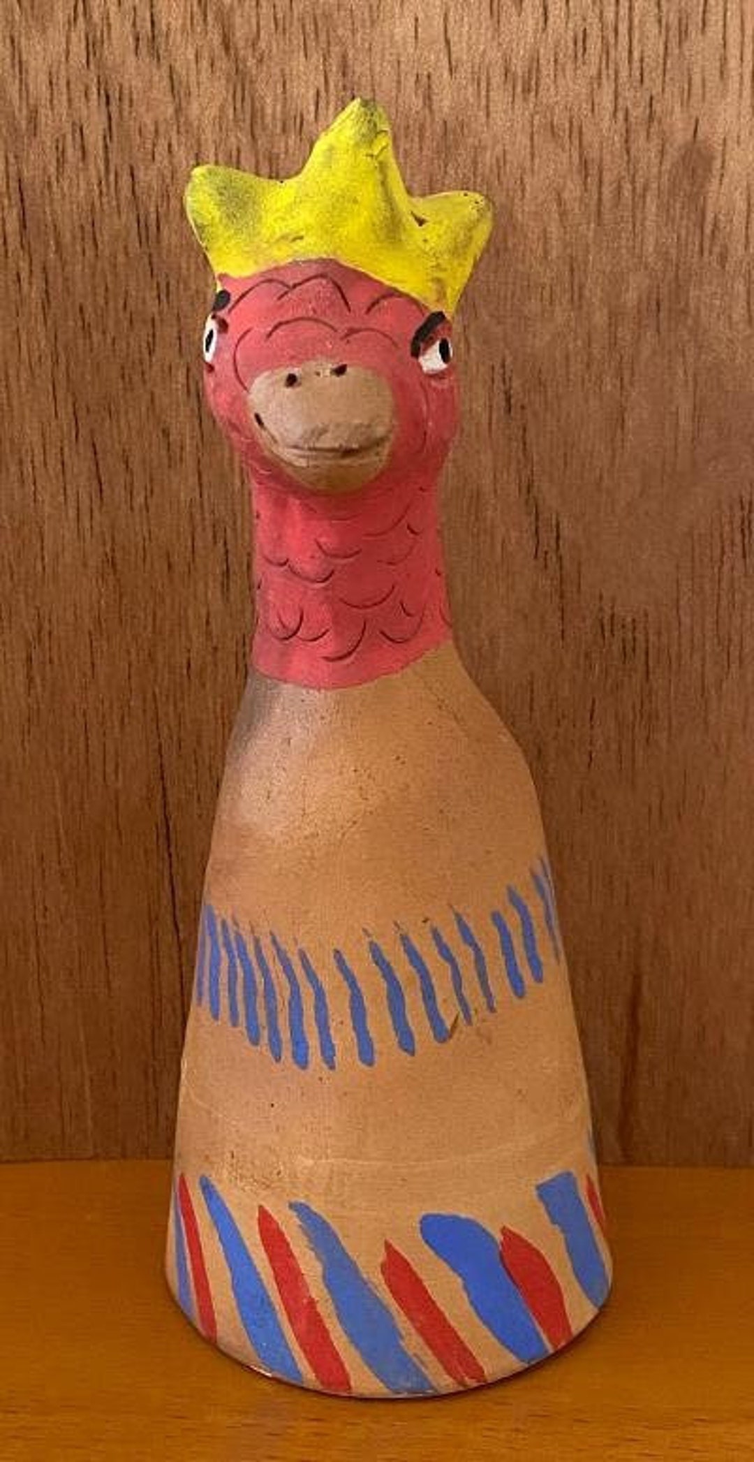 Mexican Clay Bell - Rooster Clay Bell - Folk Art Bell - Aguilar Bell ...