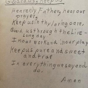 Child's Prayer Book - Hand Made and Handwritten in Pencil Prayers, Wood ...