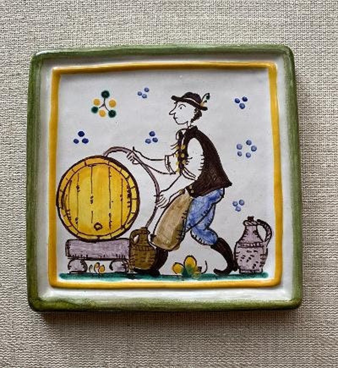 Wine Art Tile - European Art Tile - Wine Making - Spoon Rest - Hot ...