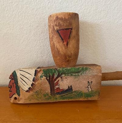 Peace Pipe Souvenir Wood Pipe Hand Painted Pipe Fred - Etsy