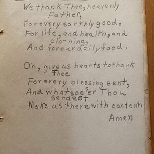 Child's Prayer Book - Hand Made and Handwritten in Pencil Prayers, Wood ...