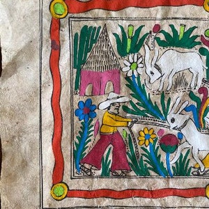 Amate Mexican Bark Art - Signed Amate Art - Folk Art - Colorful Art ...