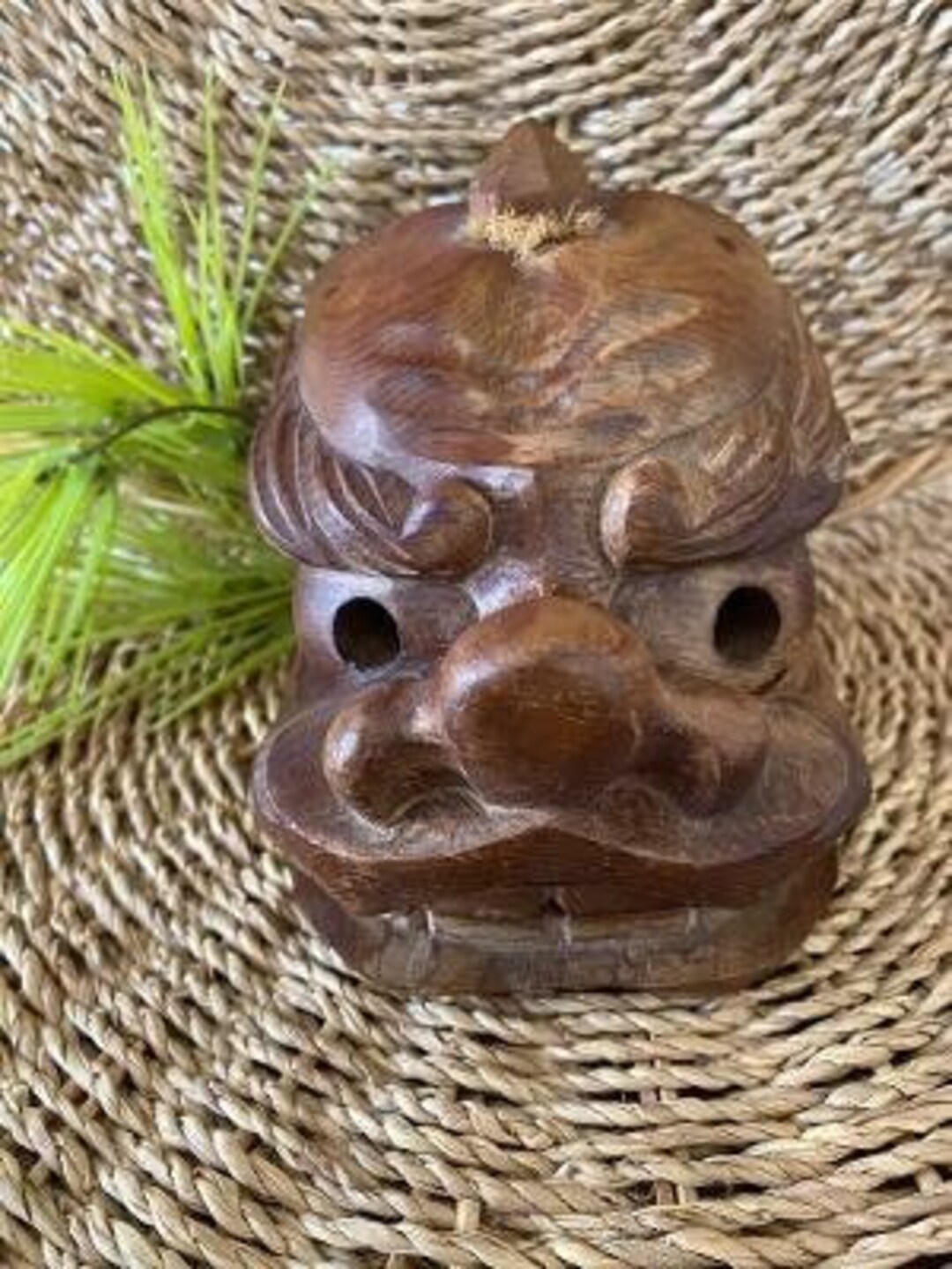 Japanese Carved Wood Puppet Mask - Puppet Head - Carved Wood Mask ...