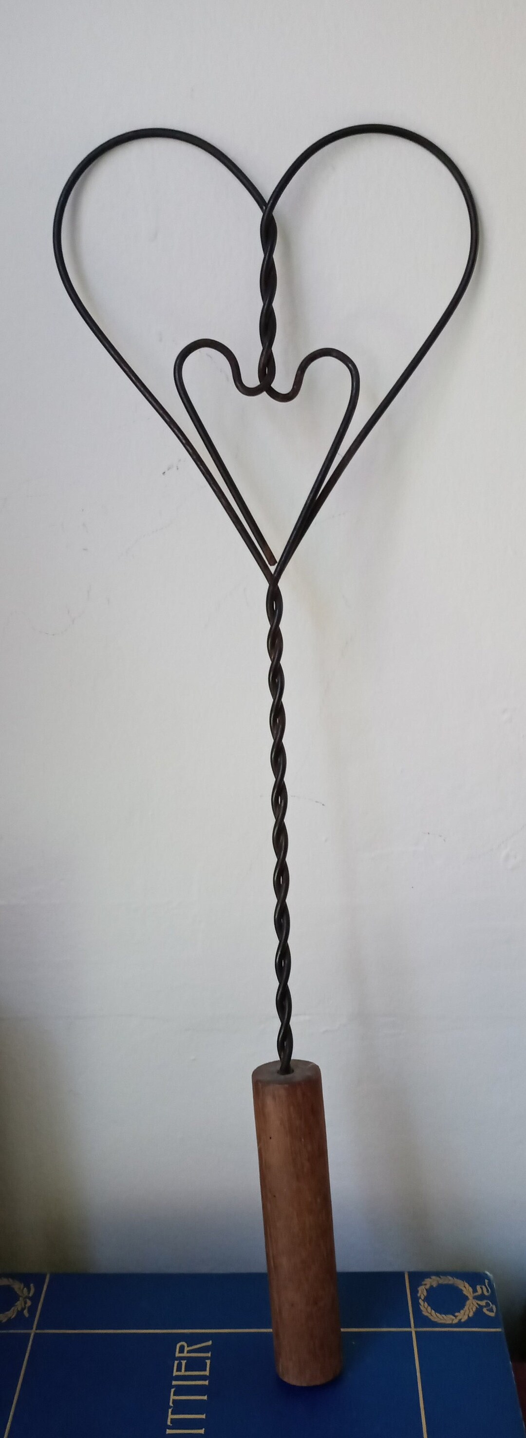 Vintage Double Heart Rug Beater- Metal and Wood-rustic Tool-carpet Whip ...