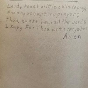 Child's Prayer Book - Hand Made and Handwritten in Pencil Prayers, Wood ...