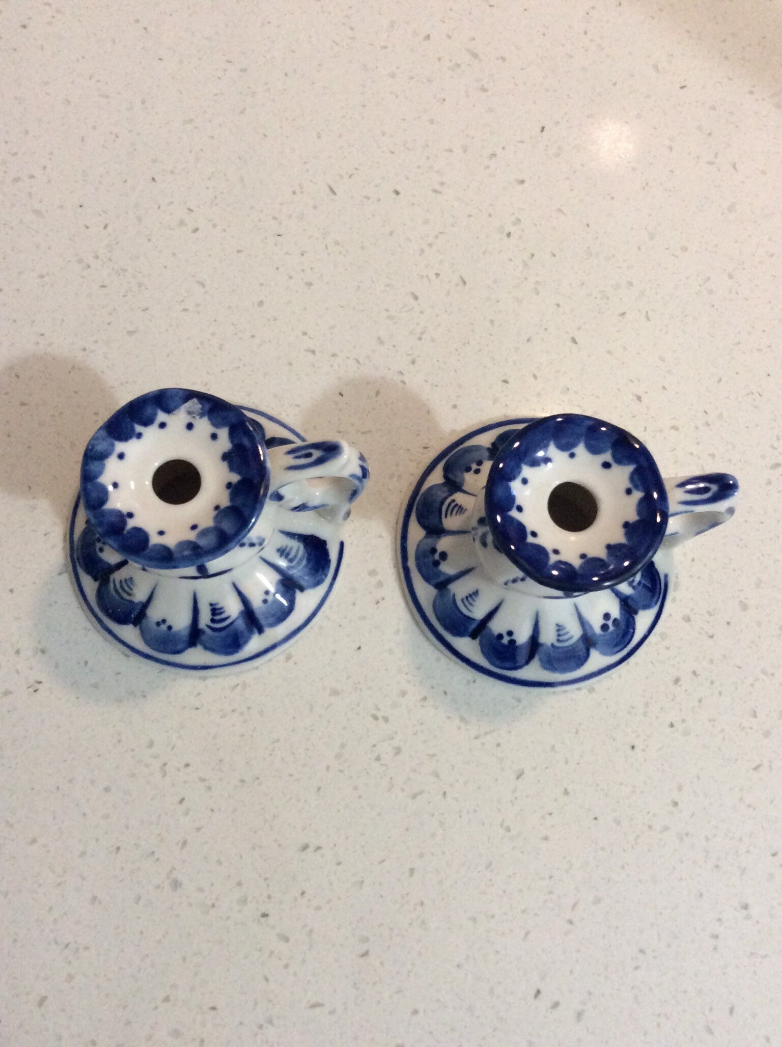 Russian Delft style candleholders | Etsy