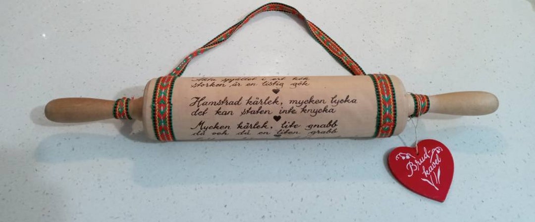 Swedish Rolling Pin Wedding Poem Rolling Pin Holiday Gift - Etsy