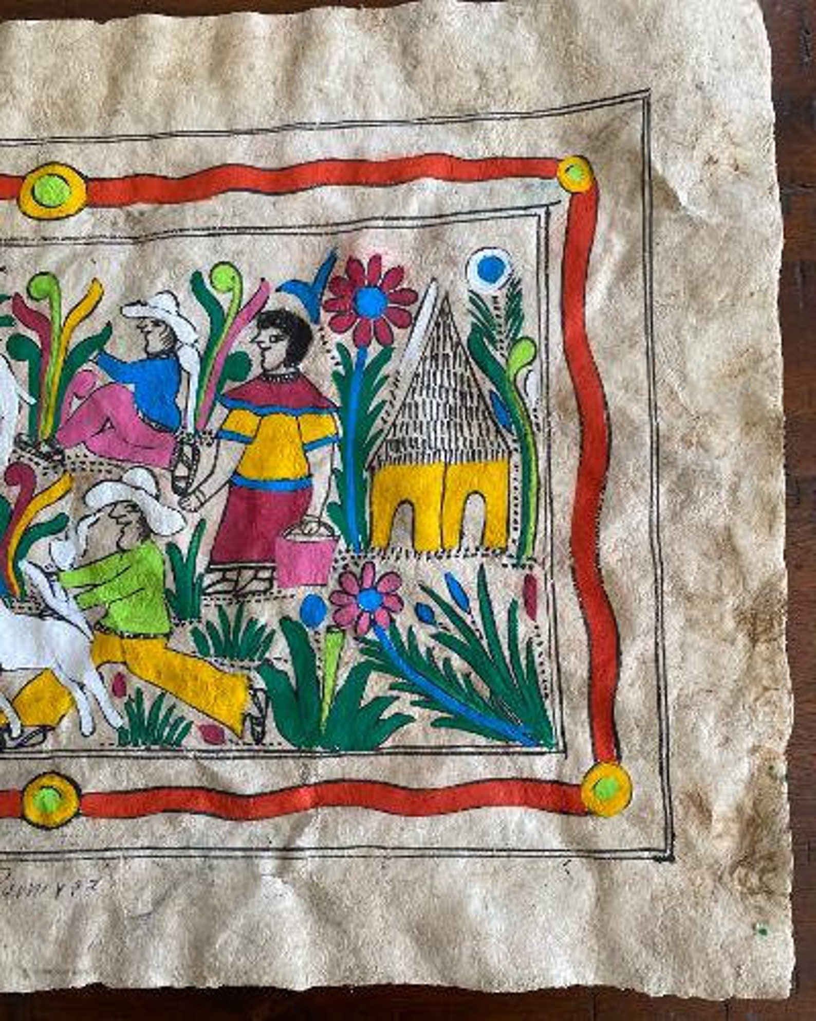Amate Mexican Bark Art Signed Amate Art Folk Art - Etsy