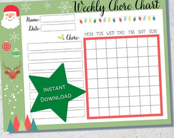 Christmas Chore Chart | Etsy