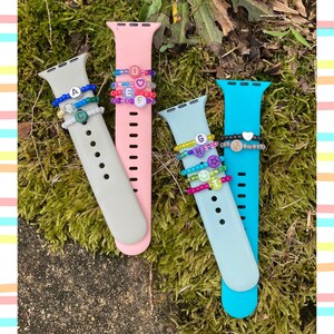 Custom Watch Band Charms, Halo Rings, Beaded, Initial, Waterproof ...