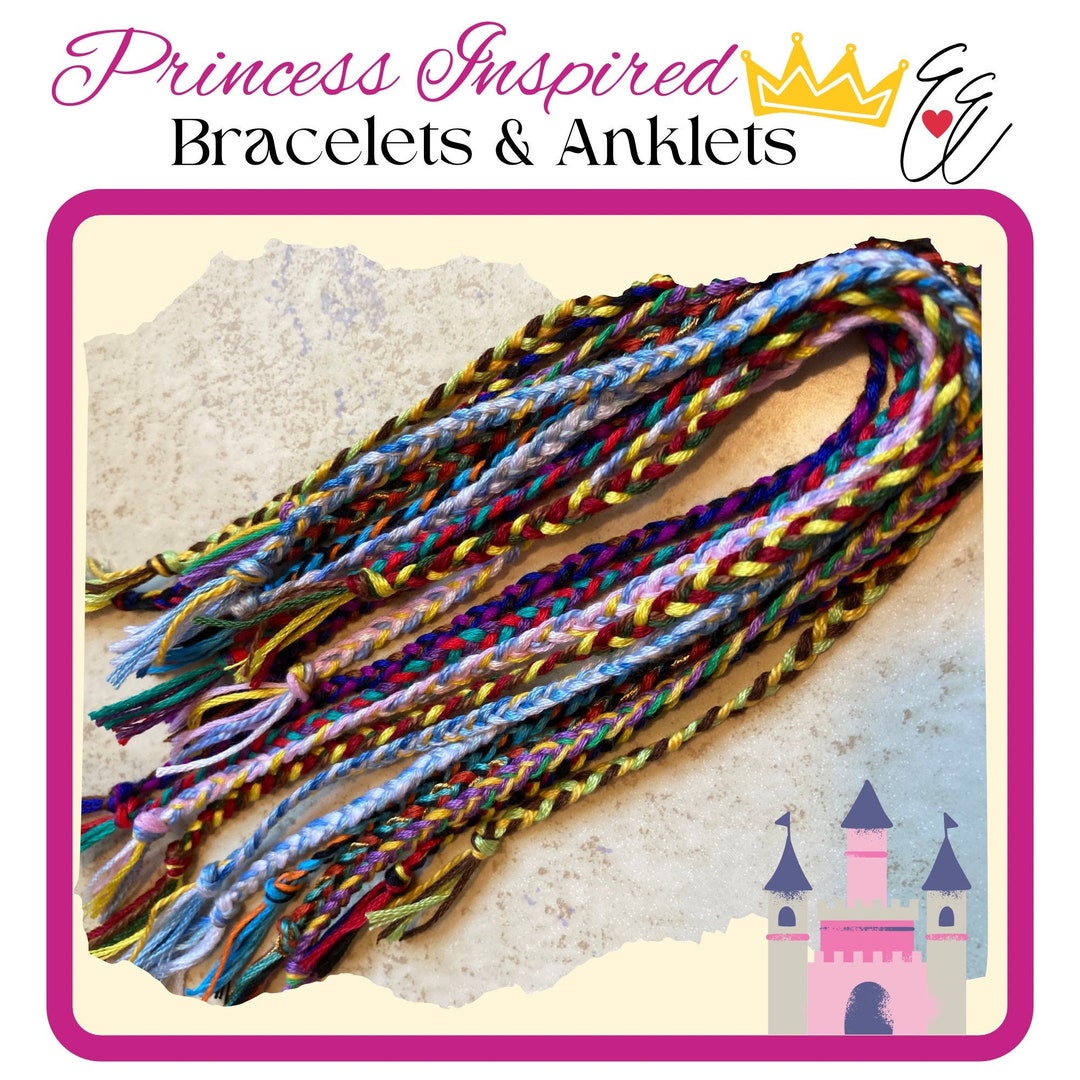 Princess Inspired Braided Cotton Bracelets Anklets, Handmade Friendship ...