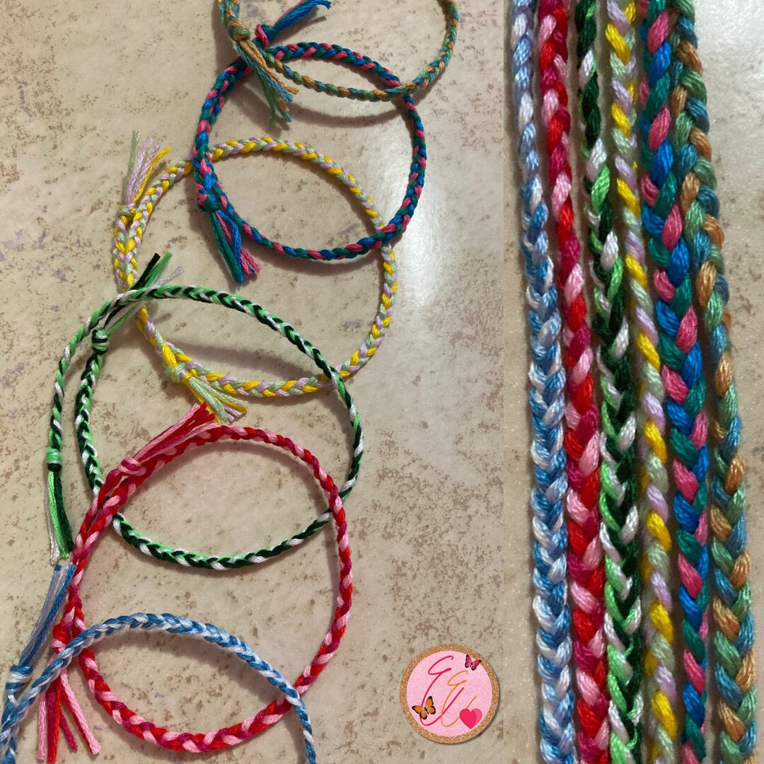 Handmade Cotton Thread Braided Bracelets, Seasonal Colors, Stacking ...
