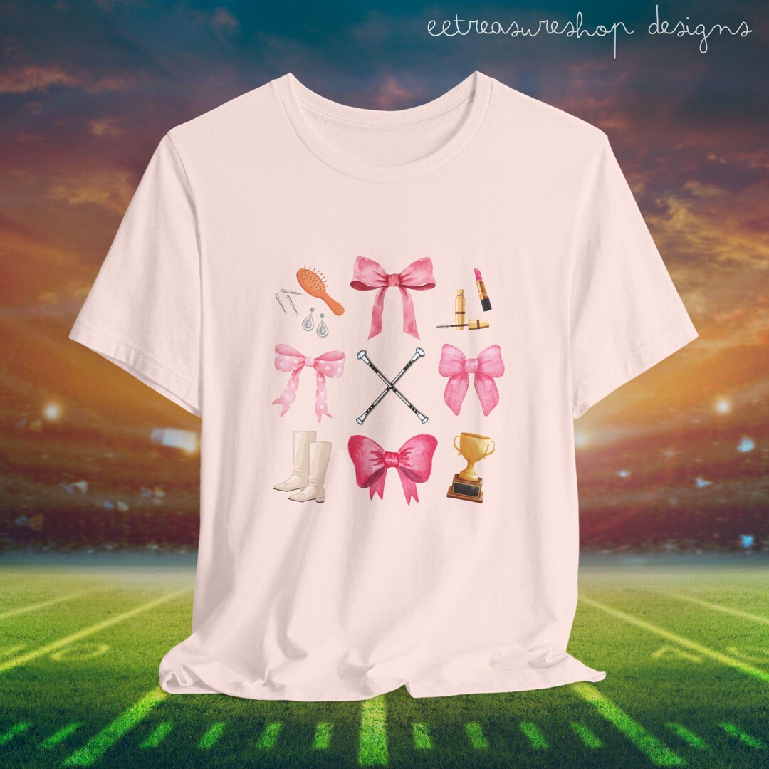 Majorette or Majorette Mom Cute Pink Bows Unisex Jersey Short Sleeve ...