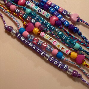 Custom Name Thread Bead Friendship Bracelet, Waterproof, Braided String ...